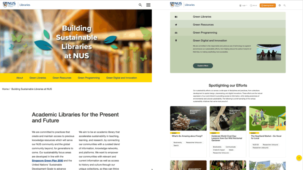 Four Green Pillars for Academic Libraries: NUS Libraries ...